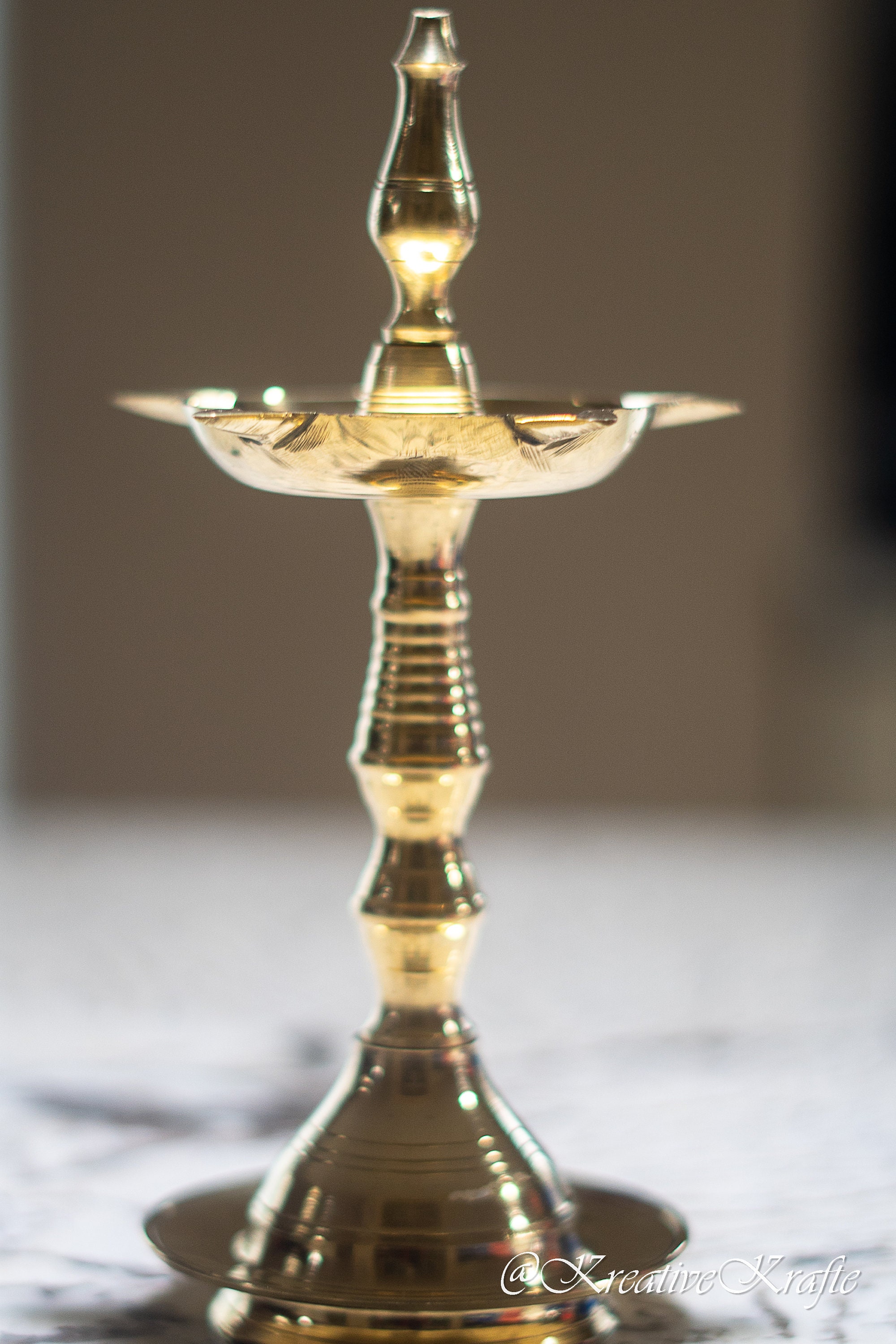 Exquisite Kerala Brass Diya, Kuthu Velaku Oil Lamp Handcrafted for ...