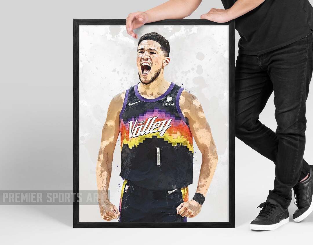 Devin Booker Phoenix Suns Poster/canvas Print, Basketball Art, Man Cave ...