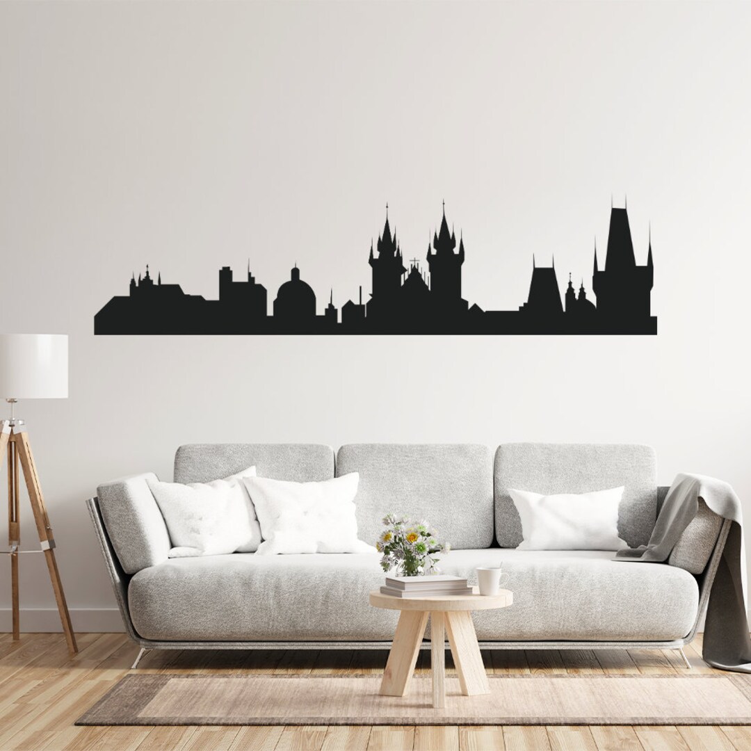 Prague Skyline Decal Wall Sticker - Etsy