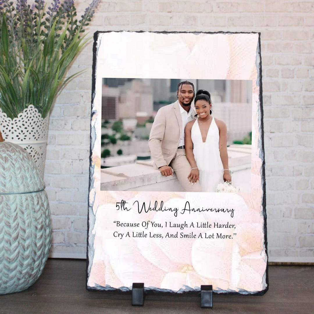 Personalised Photo Anniversary Memory Slate | Anniversary Keepsake ...
