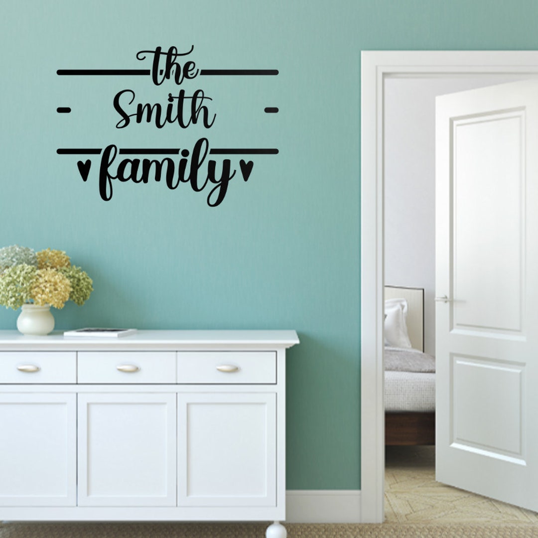Family Name Vinyl Decal Wall Sticker Home Sweet Home, Family Time ...