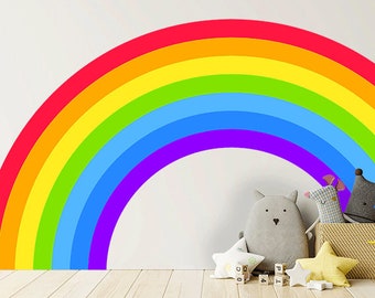Large Bright Rainbow Wall Sticker Wall Decal Boho Rainbow Wall Decals ...
