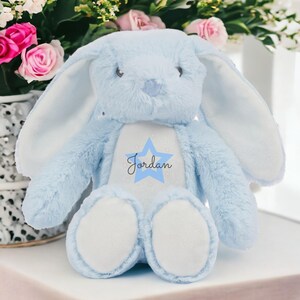 Personalised Yellow Blue & Silver Stars Soft Toy | Personalised Plush ...