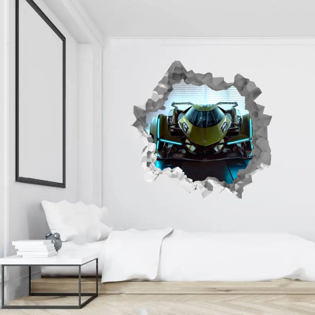 Lamborghini Wall Break Decal Wall Sticker - Etsy