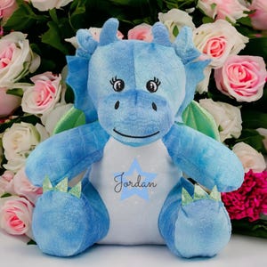 Personalised Yellow Blue & Silver Stars Soft Toy | Personalised Plush ...
