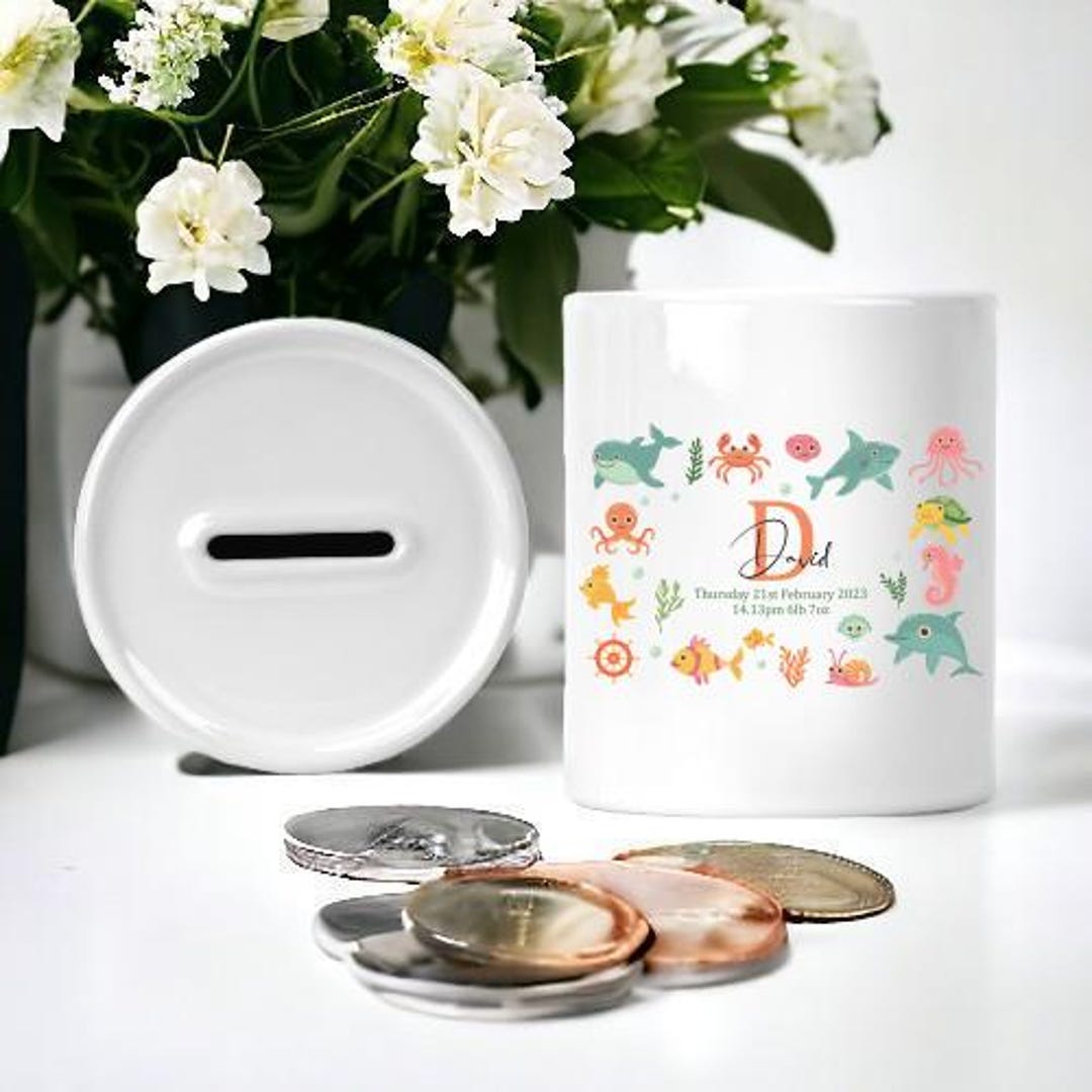 Personalised My First Money Box - Under the Sea | Money Box - Newborn ...