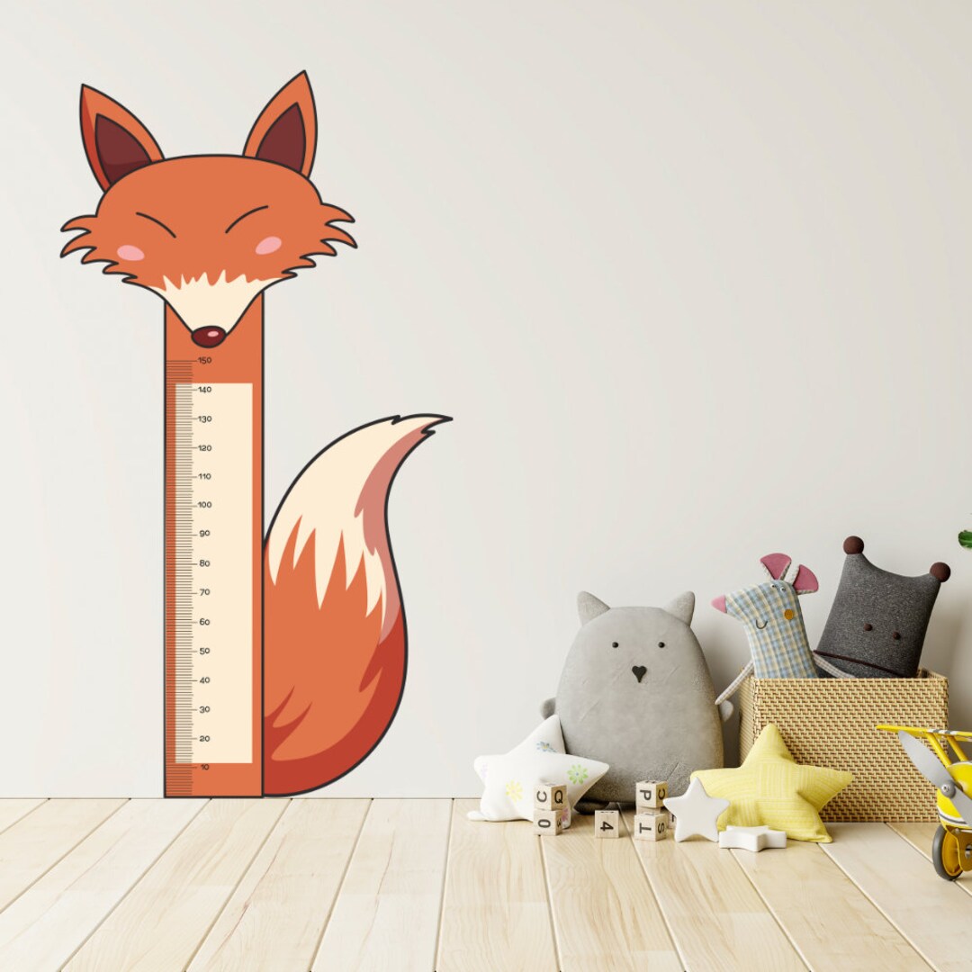 Fox Height Chart Decal Wall Sticker - Etsy
