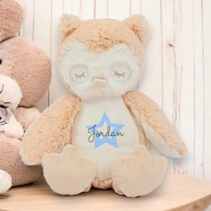 Personalised Yellow Blue & Silver Stars Soft Toy | Personalised Plush ...