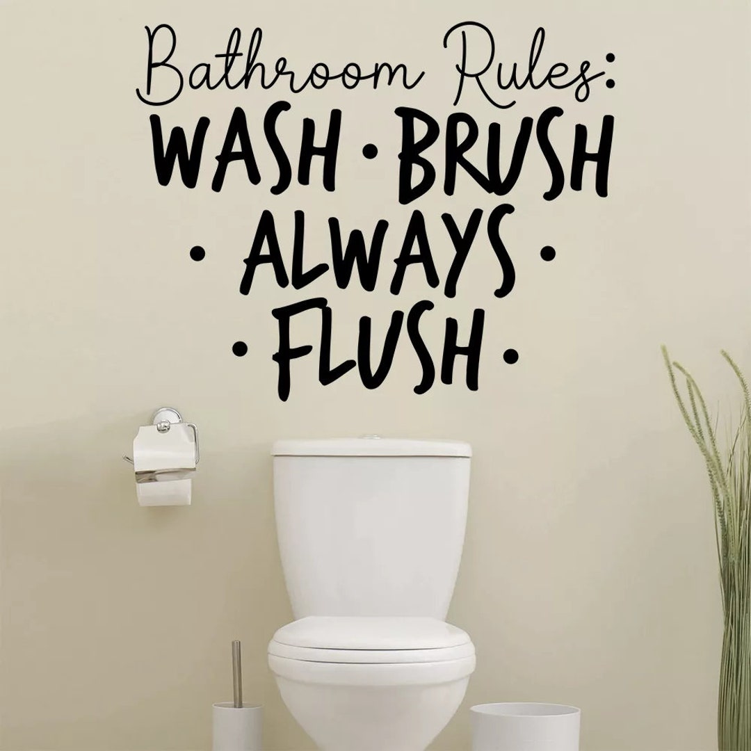 Wash, Flush, Always Brush Decal Vinyl Wall Sticker - Etsy