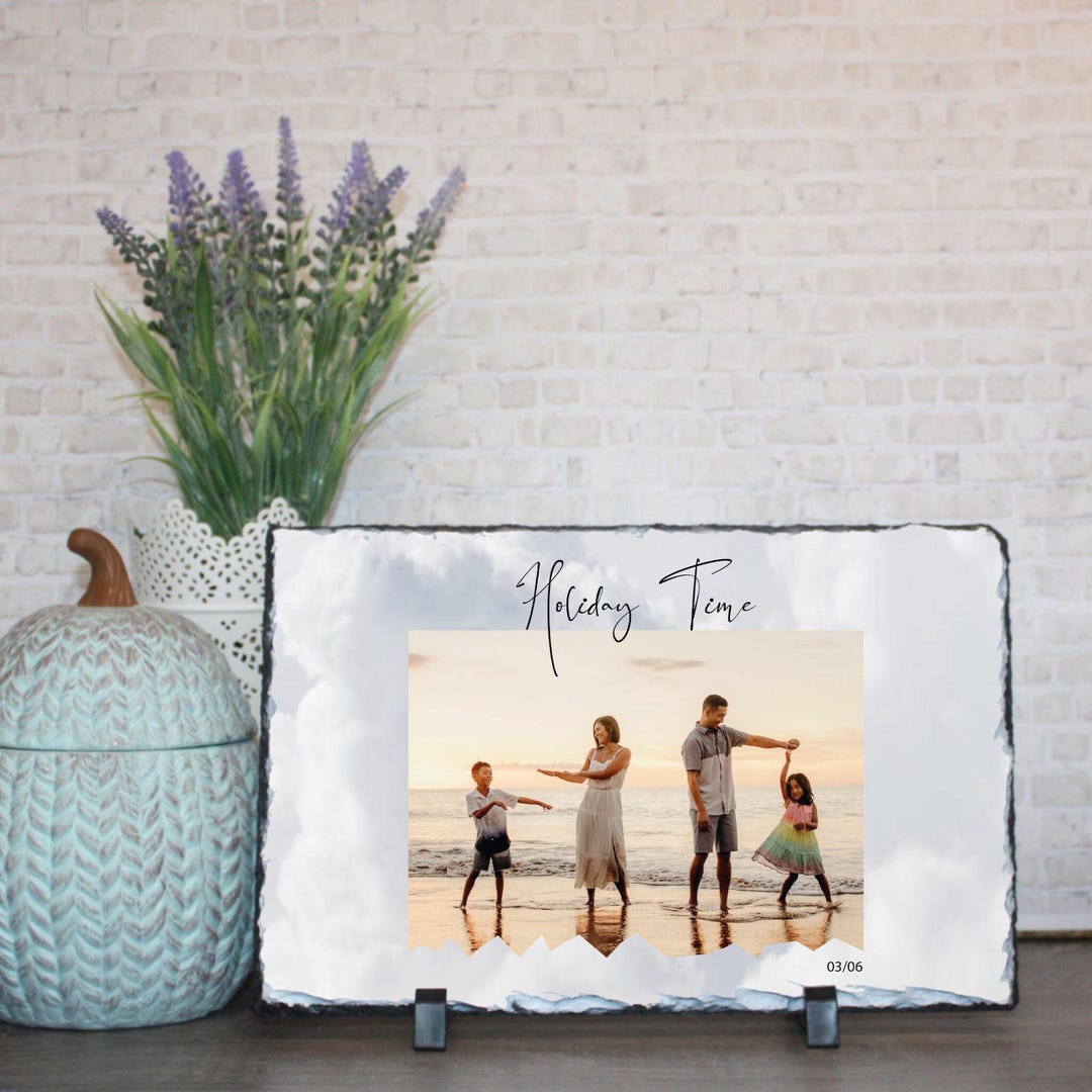 Personalized Photo Slate | 'holiday Time' Memory Keepsake - Etsy