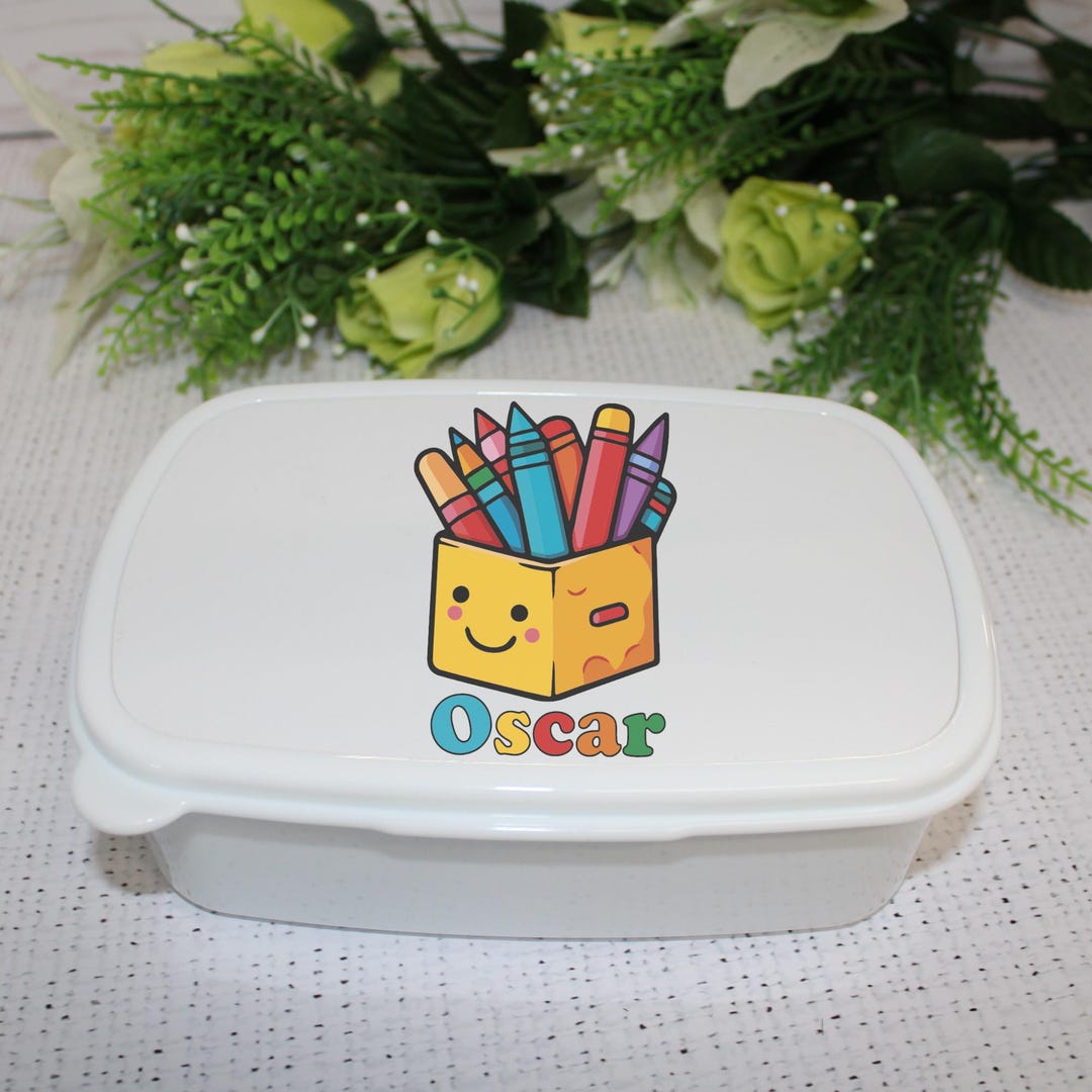 Personalised Crayon Box Lunch Box | Custom Lunch Box | Sandwich Box - Etsy