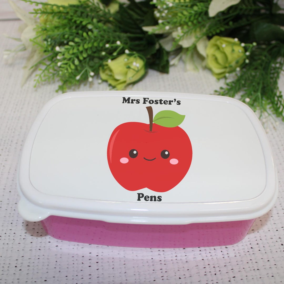 Personalised Apple Lunch Box | Custom Lunch Box | Sandwich Box - Etsy