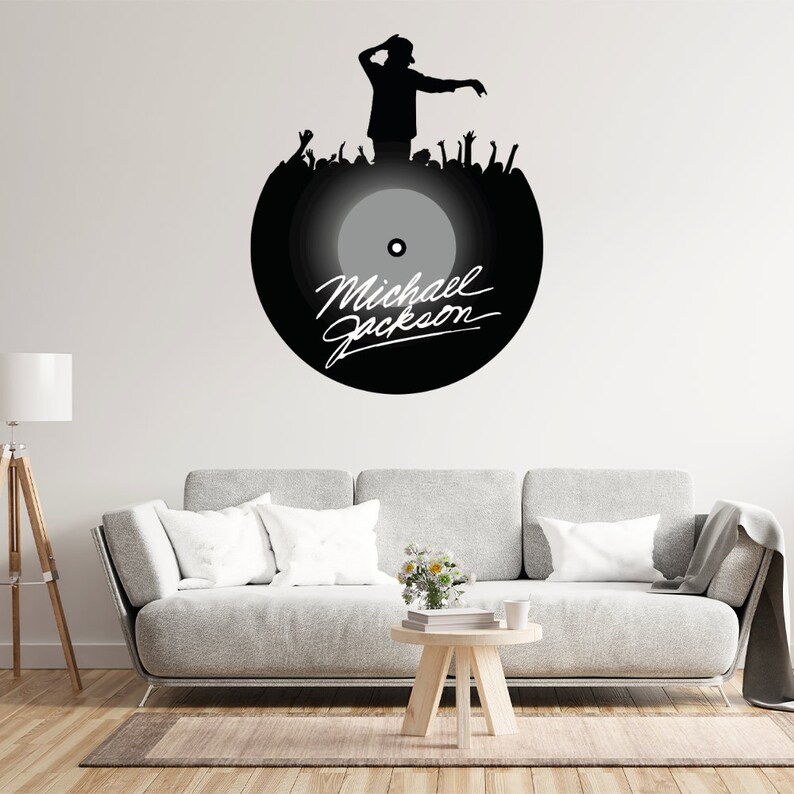 Michael Jackson Silhouette Record Decal Wall Sticker - Etsy