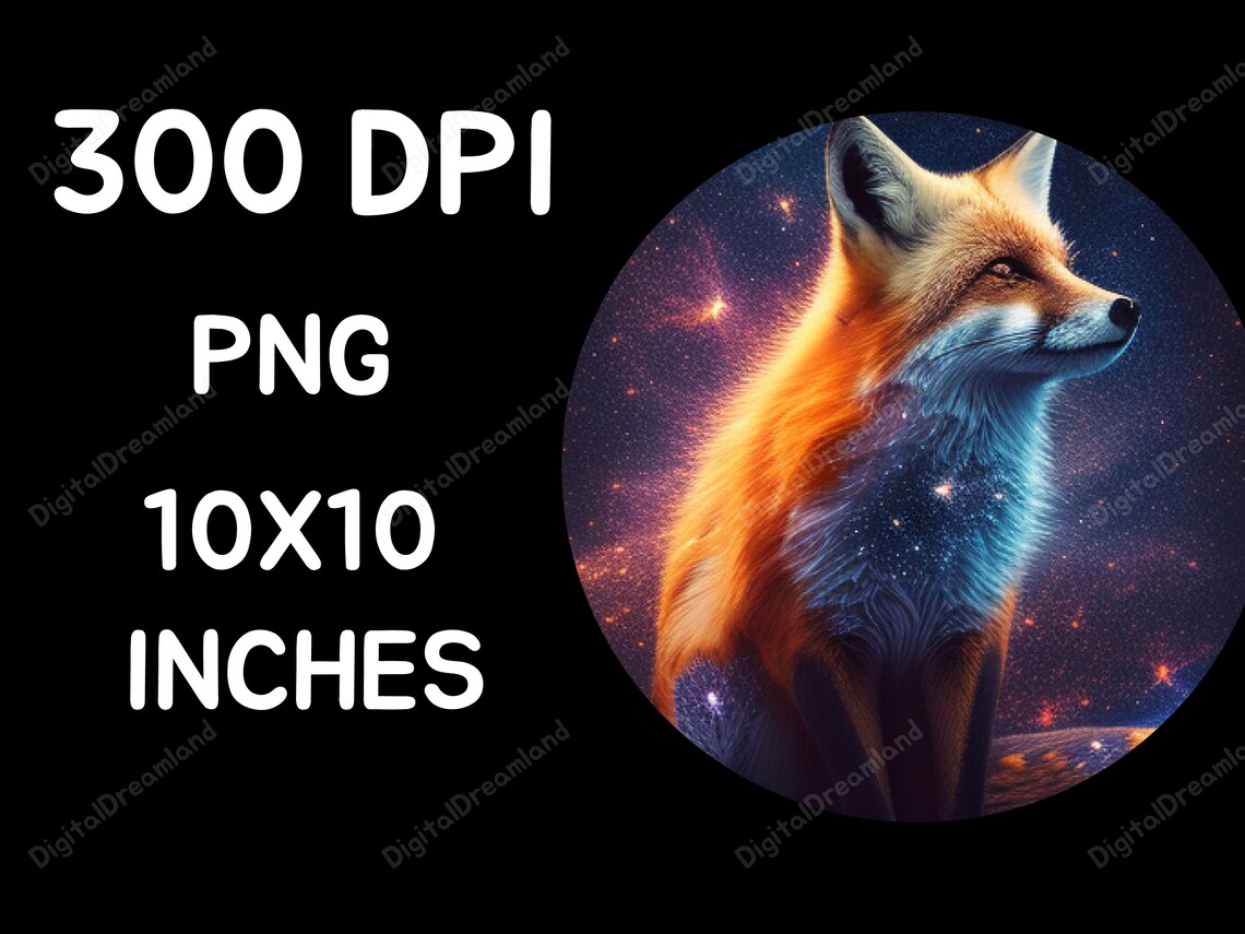 Celestial Red Fox Clipart, Fox Png, Magic Clip Art, Mystical Clipart ...