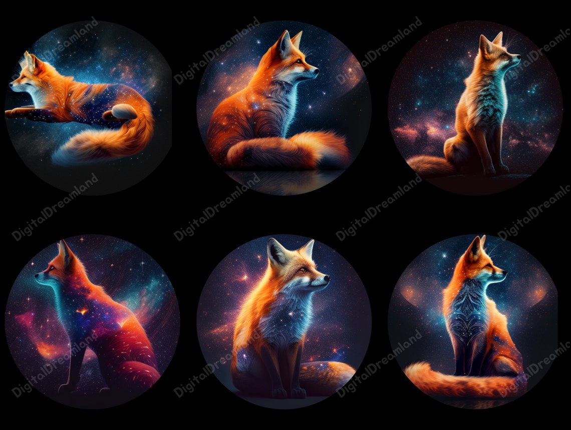 Celestial Red Fox Clipart, Fox Png, Magic Clip Art, Mystical Clipart ...