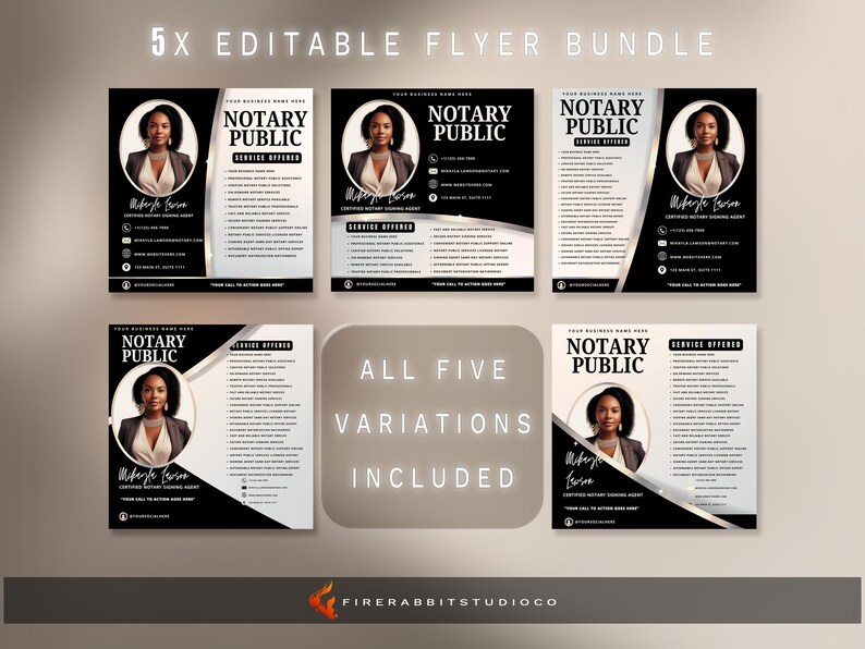 Notary Services Flyer Bundle: DIY Canva Templates (5x) - Etsy