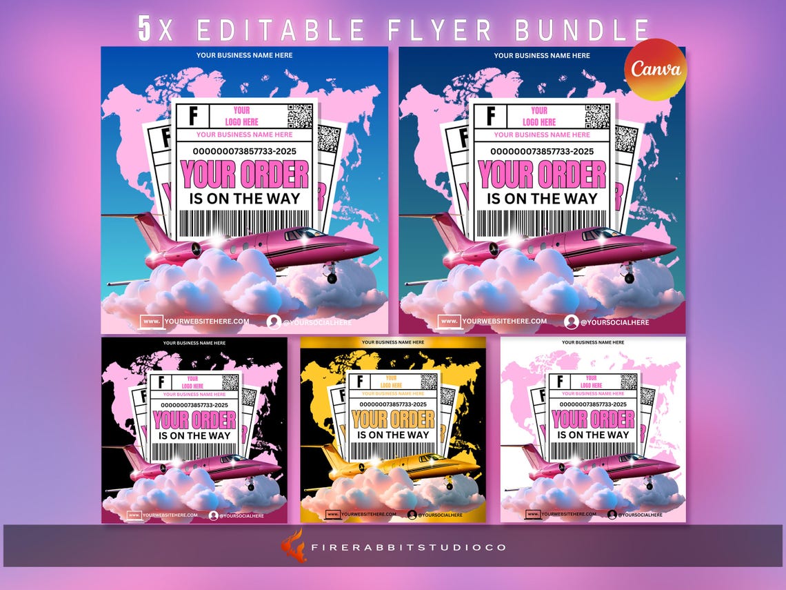Order on the Way Flyer Template Bundle (canva Editable) - Etsy