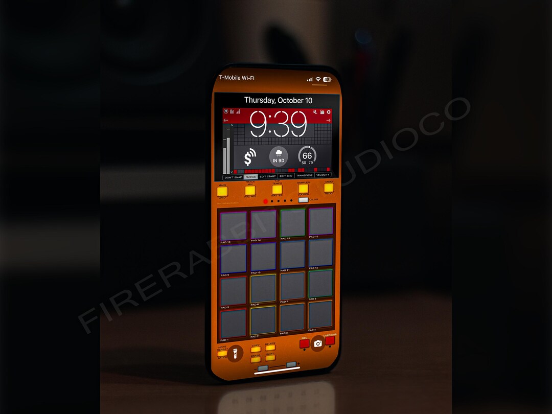 Orange MPC Beat Machine iPhone Wallpaper: Music Producer Gift (digital ...