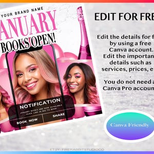 January Booking Flyer, Jan Flyer, New Year Specials Flyer, January ...