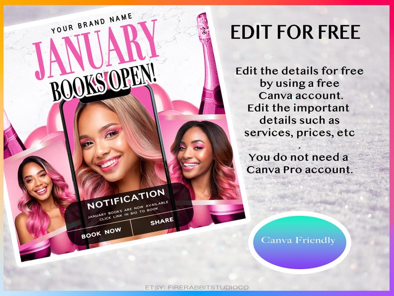 January Booking Flyer, Jan Flyer, New Year Specials Flyer, January ...