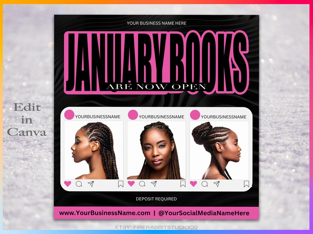 Jan Booking Flyer, January Flyer, New Year Specials Flyer, January ...