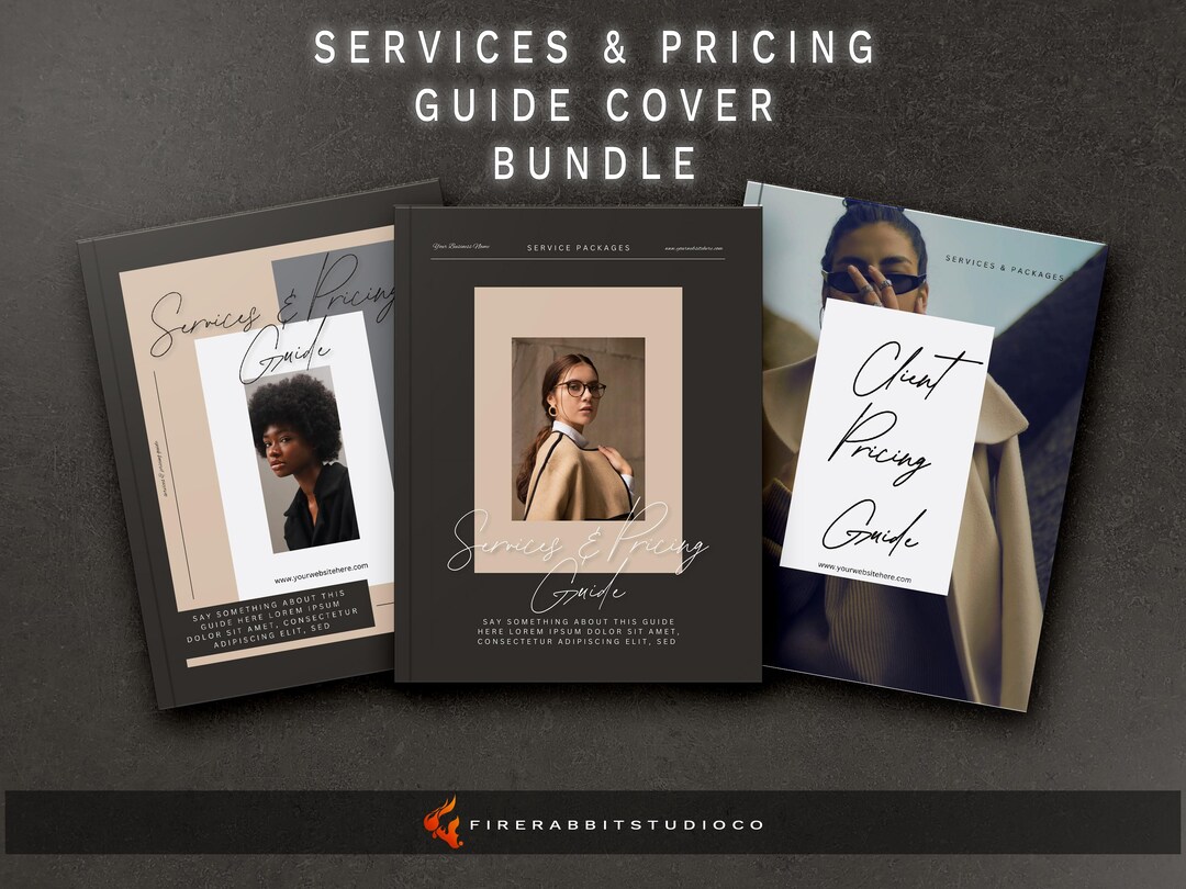 Services & Pricing Book Cover Templates: Neutral Canva Guide (digital ...