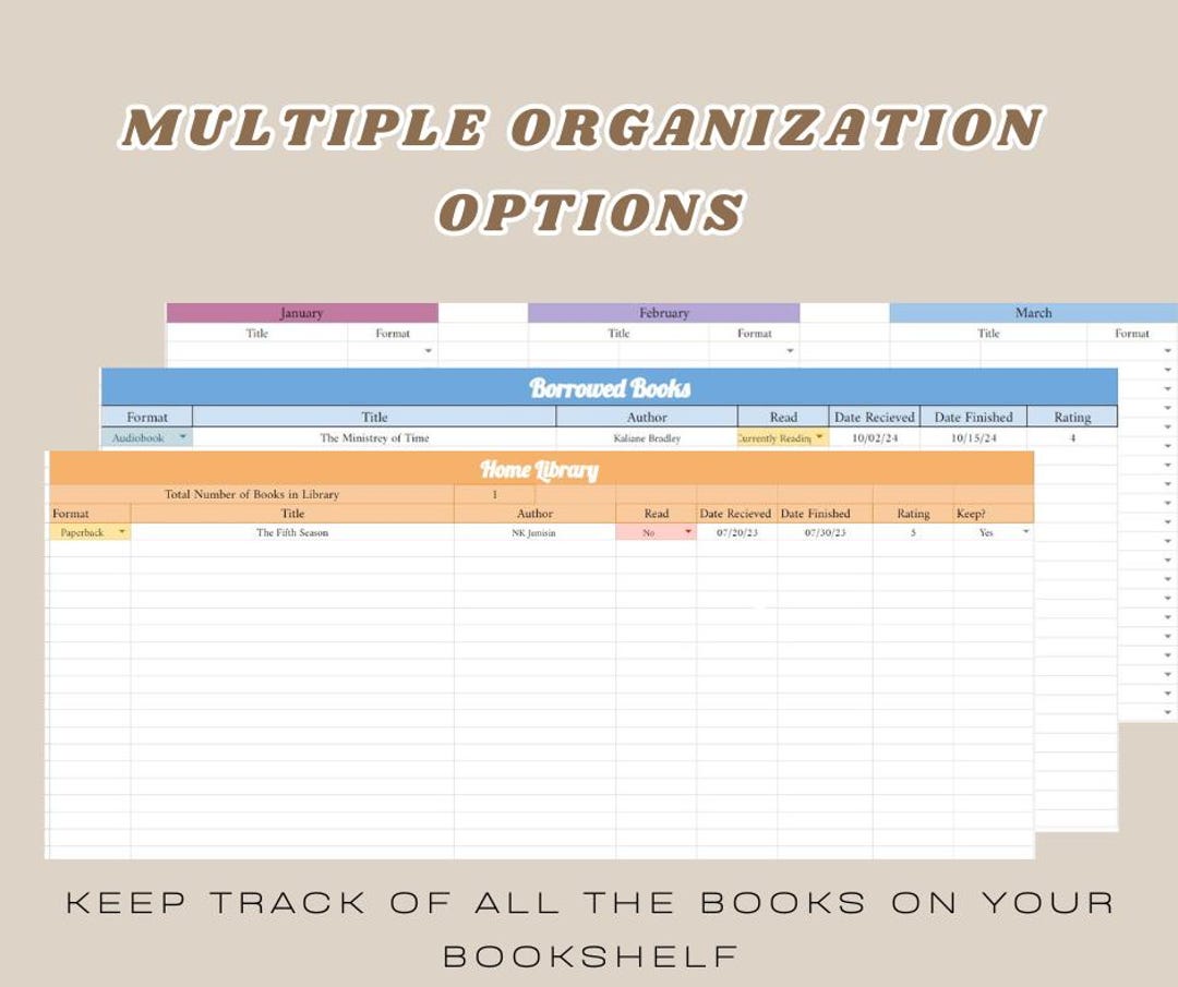 Home Library Organizing Spreadsheet - Etsy