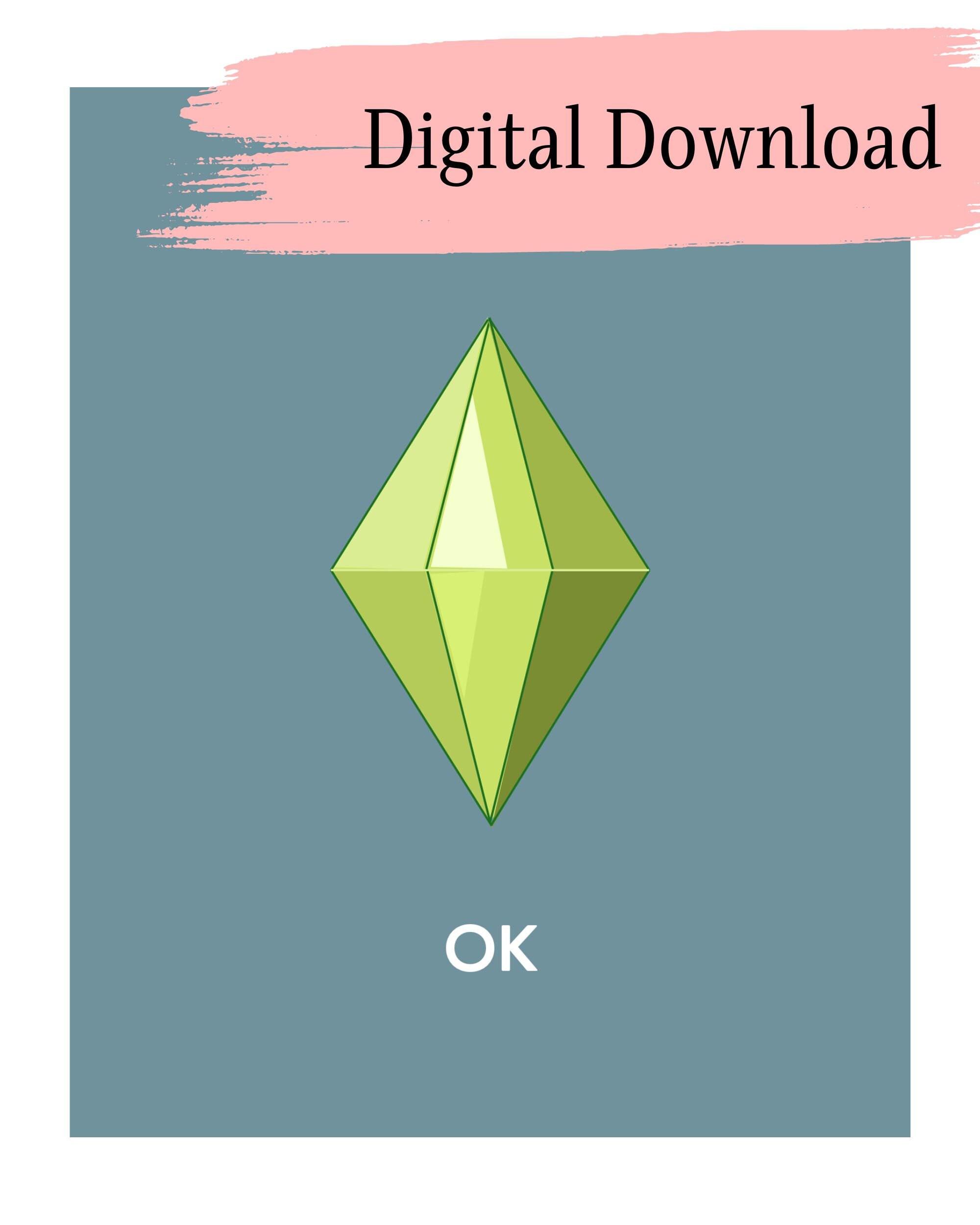 Customizable Sims Plumbob Digital Download Art Print - Etsy