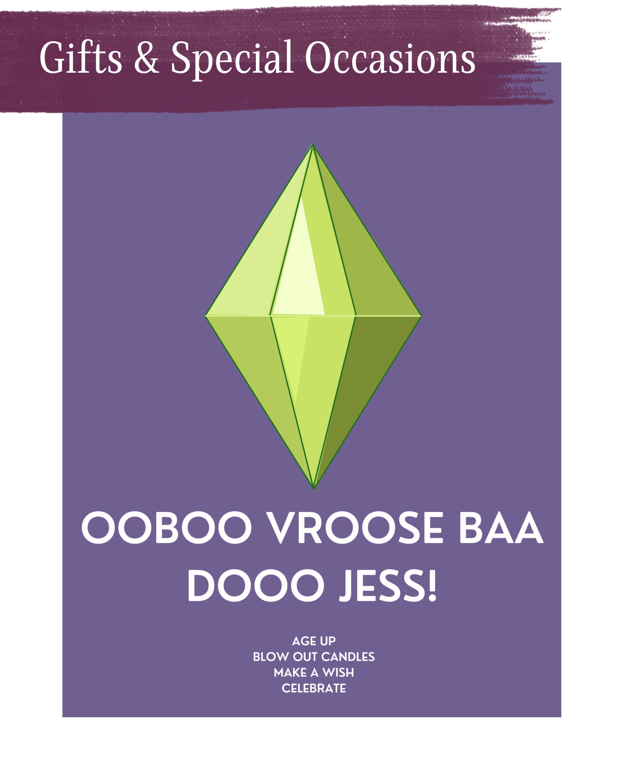 Customizable Sims Plumbob Digital Download Art Print - Etsy