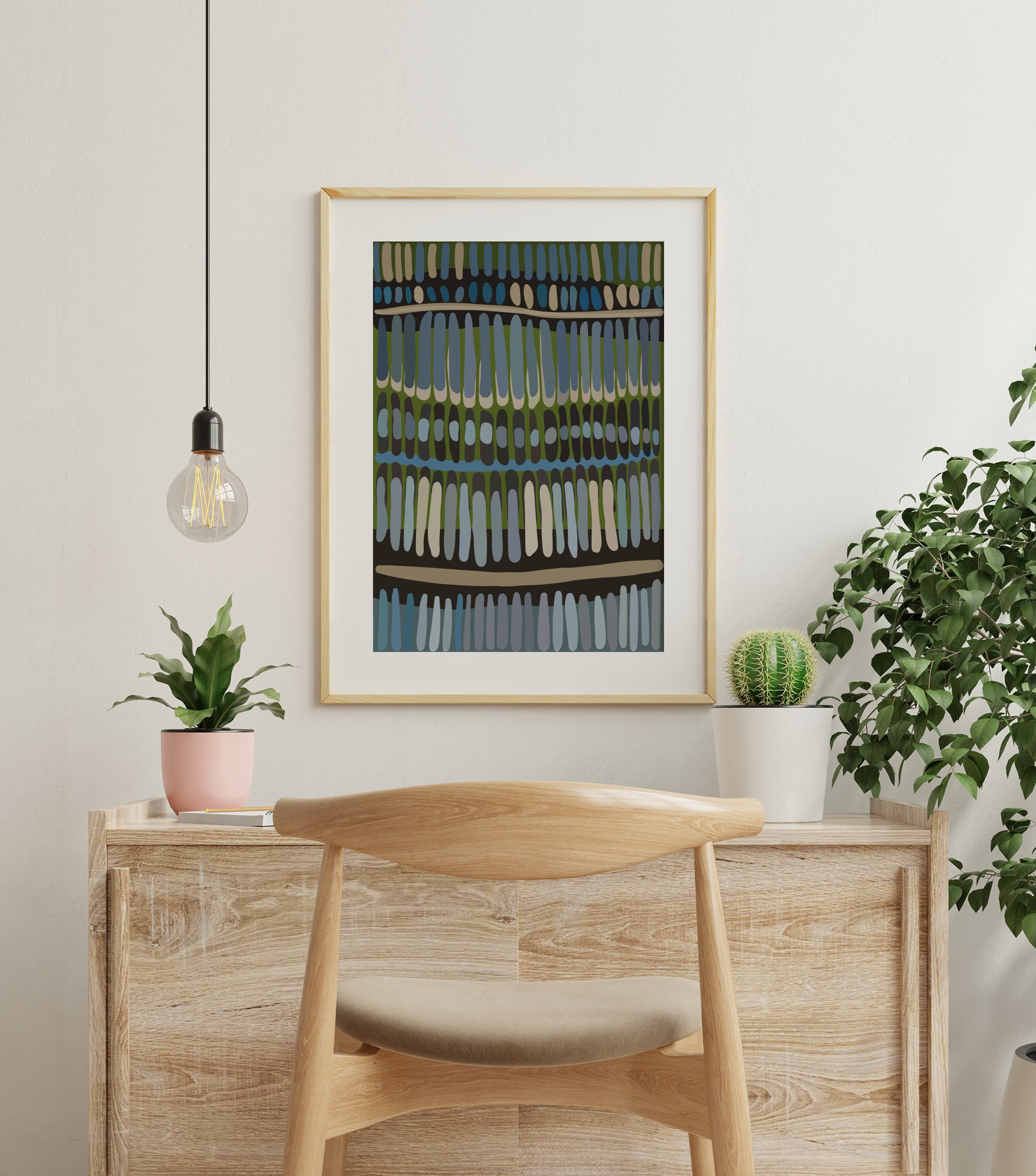 Blue Green Tones Extra Large Wall Art, Abstract Poster, Housewarming ...