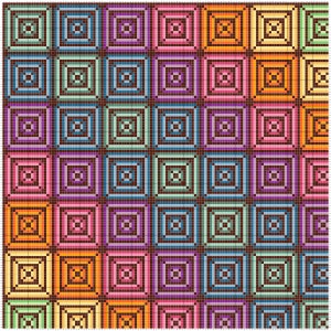 Colorful Square Cross-stitch Pattern Digital Download - Etsy