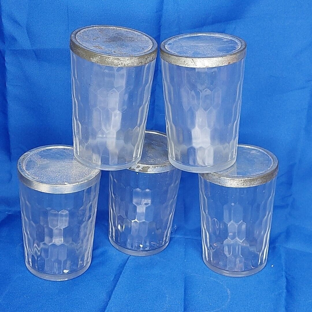 Vintage Glass Snuff Jars With Tin Lids Set of 5 - Etsy