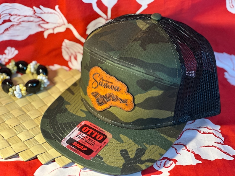 Samoan Hat “american Samoa W/tribal Tutuila” - Etsy