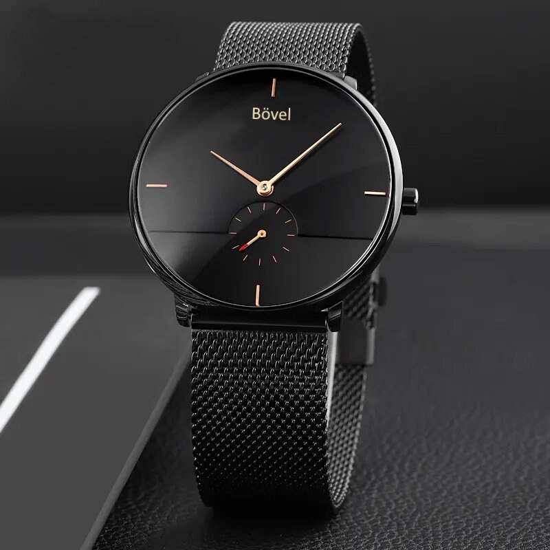Minimalistic Mens Wristwatch for Men by Bovel Brands |black Analog ...