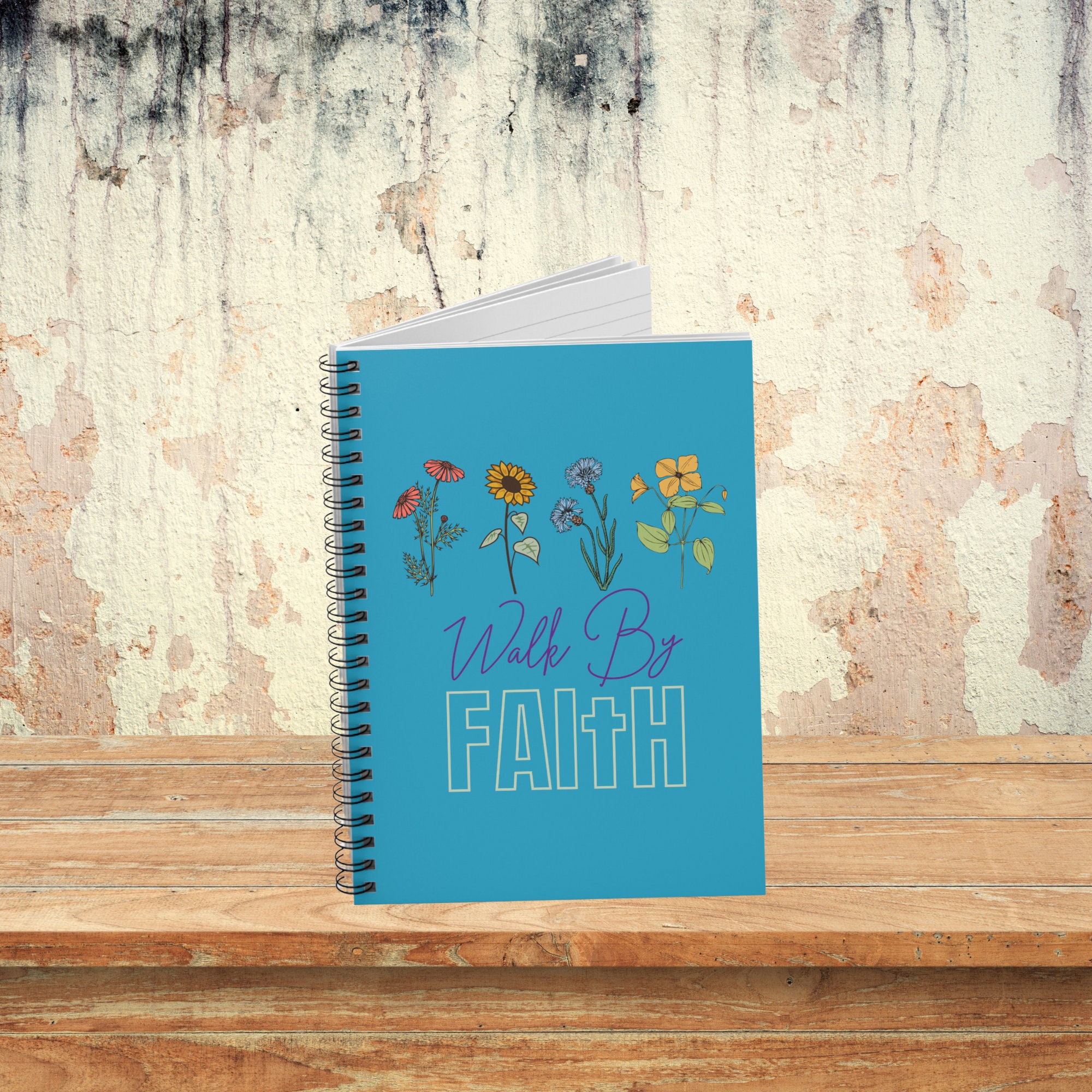 Walk by Faith Spiral Notebook, Faith Notebook, Bible Journal, Prayer ...