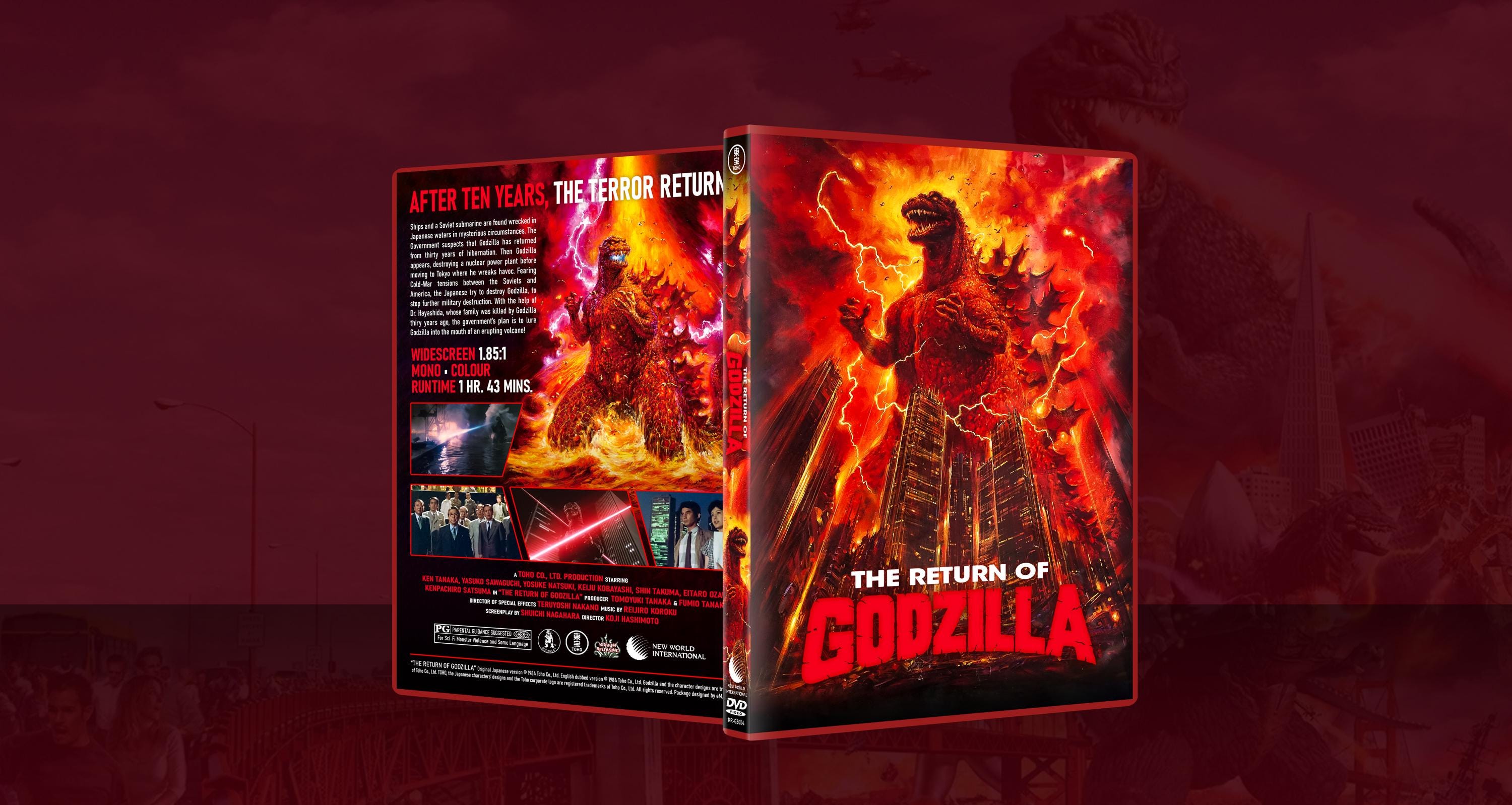 Custom the Return of Godzilla DVD Case no Discs Included PRINTED W ...