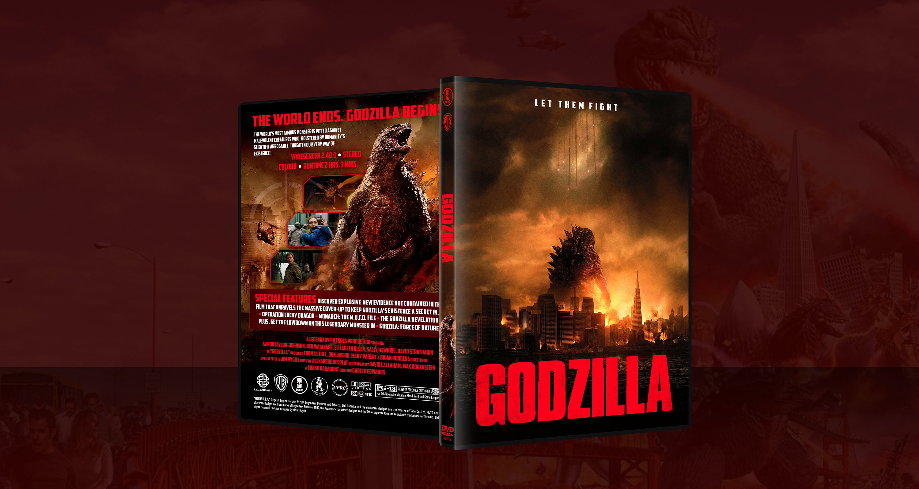 Custom Godzilla (2014) DVD Case (no Disc(s) Included) - PRINTED W. CASE ...