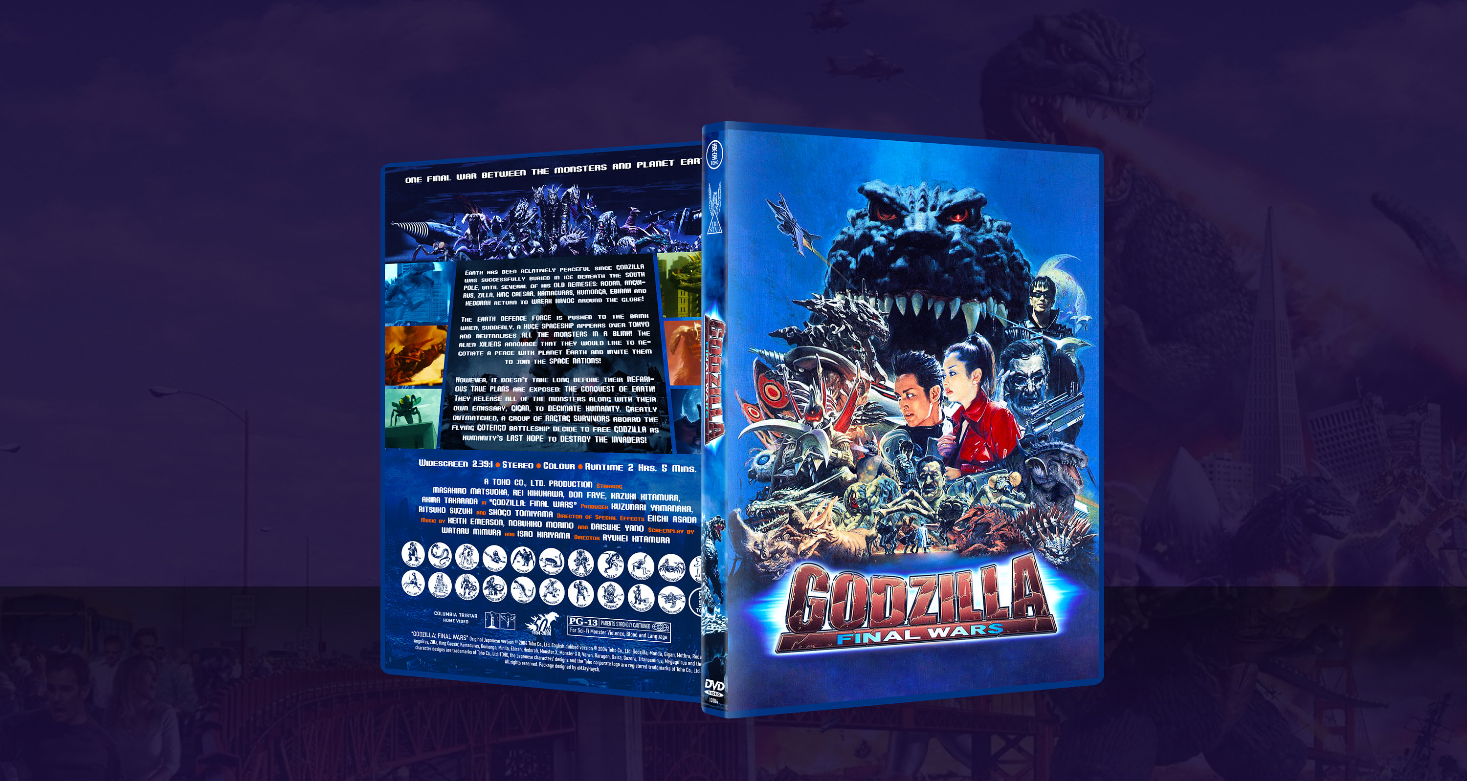 Custom Godzilla: Final Wars DVD Case no Discs Included PRINTED W. CASE ...