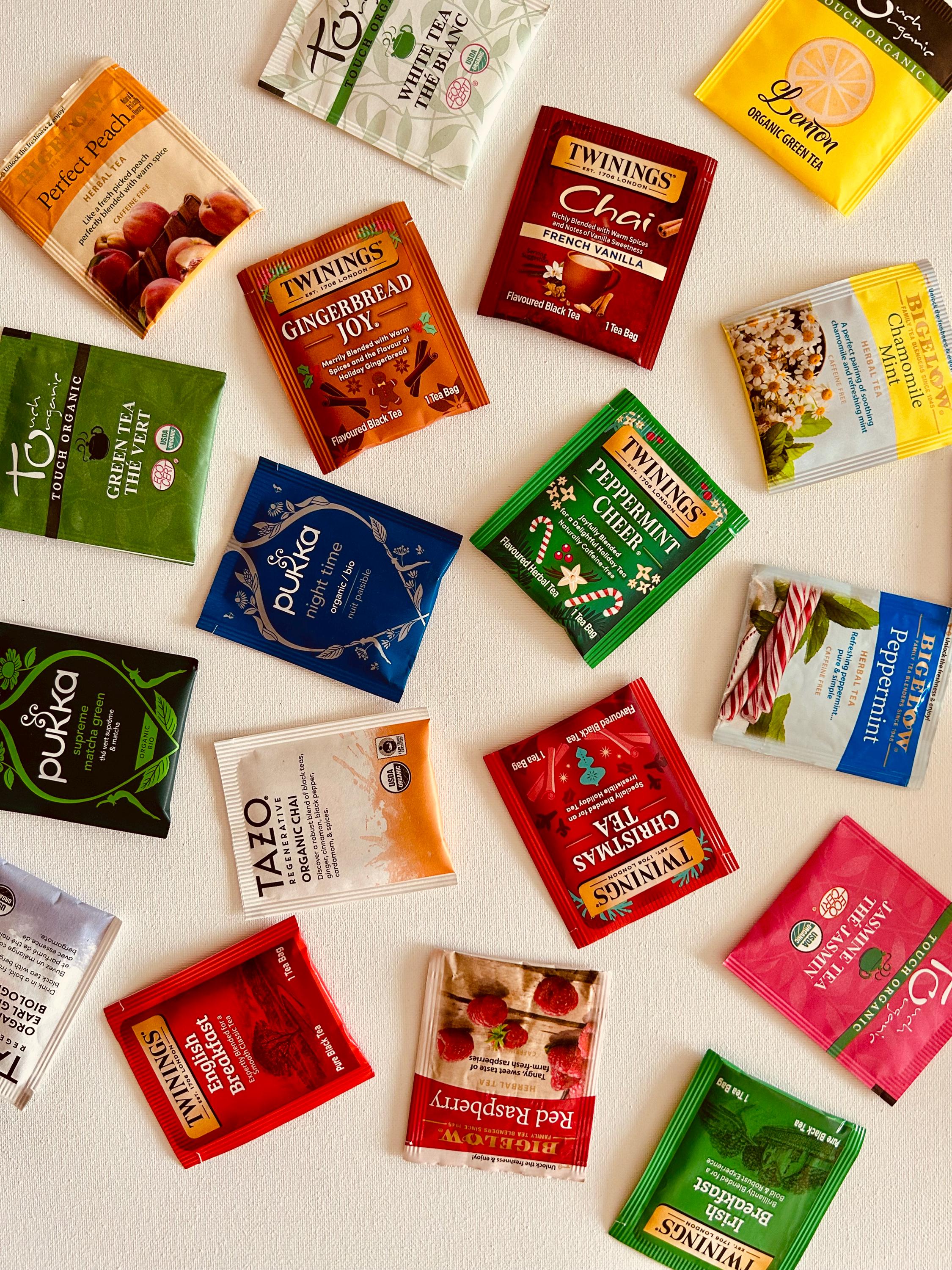 Christmas Gift, Assorted Tea Sampler: 100 Individually Wrapped Tea Bags ...