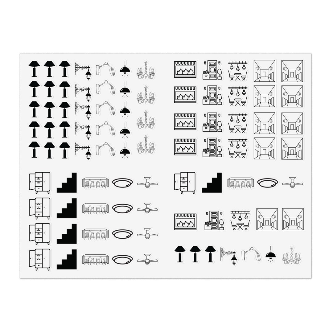 Customizable Light Switch Label Holographic Sticker Sticker Sheet White ...