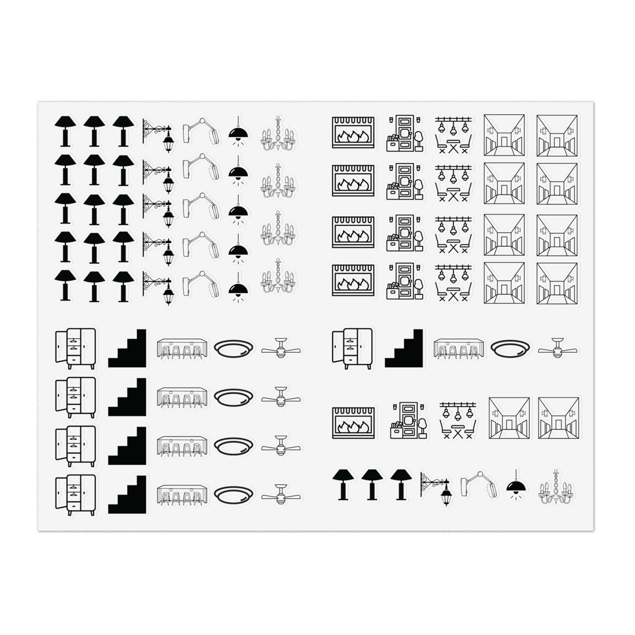 Customizable Light Switch Label Holographic Sticker Sticker Sheet White ...