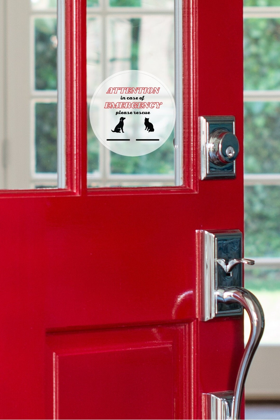 Pet Emergency Decal for Dog and Cat Owners in Case of Emergency Safety ...
