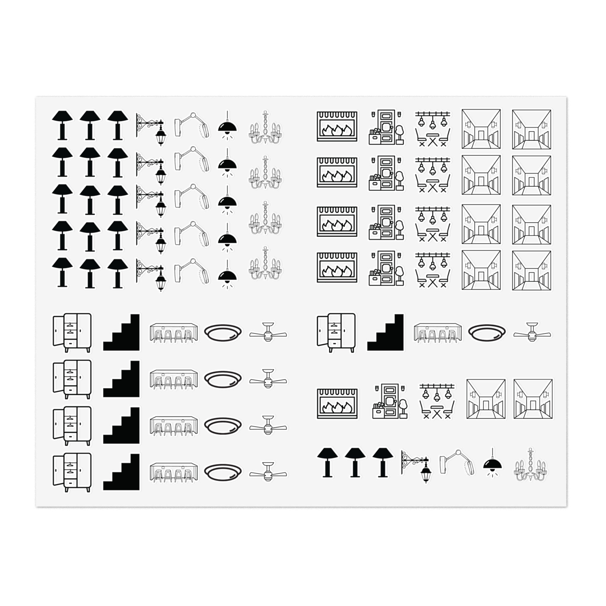 Customizable Light Switch Label Holographic Sticker Sticker Sheet White ...