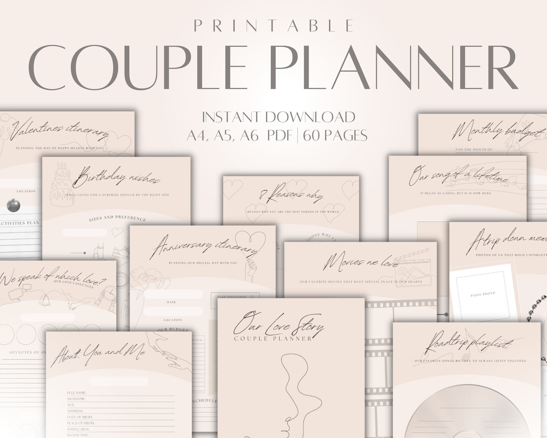 Couples Journal, Couples Planner, Relationship Goals Planner ...