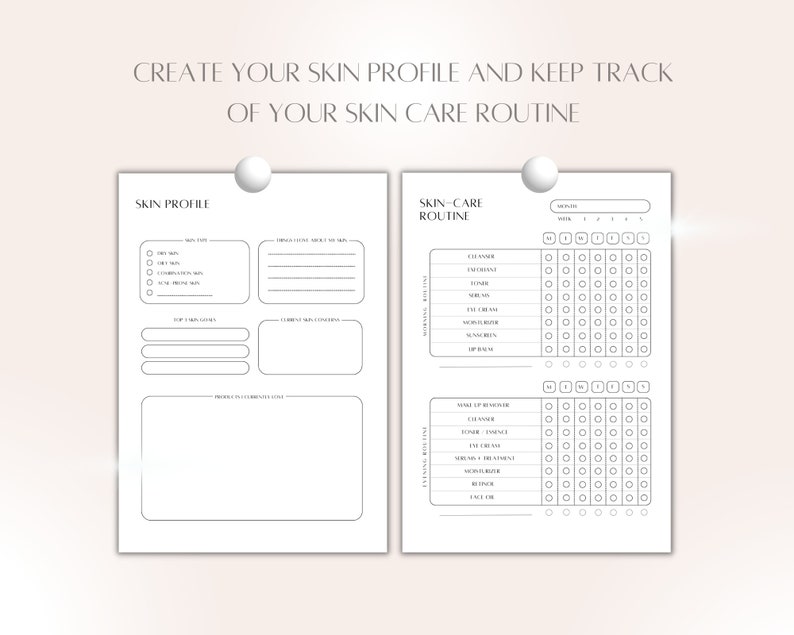 Skincare Planner, Skincare Routine Planner, Printable Skin Care Planner ...