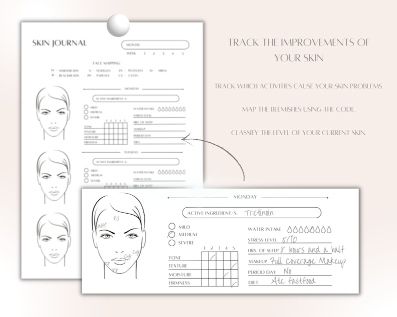 Skincare Planner, Skincare Routine Planner, Printable Skin Care Planner ...