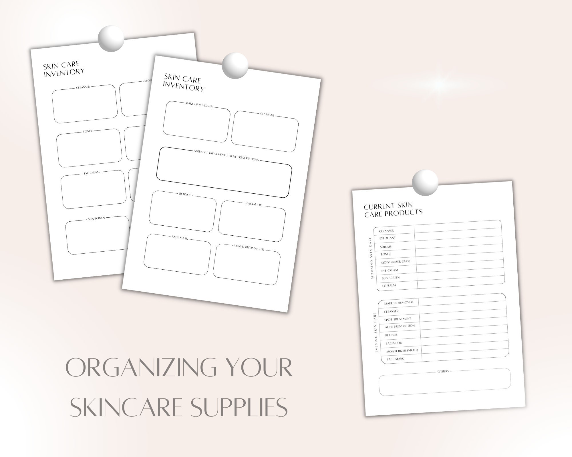 Skincare Planner, Skincare Routine Planner, Printable Skin Care Planner ...