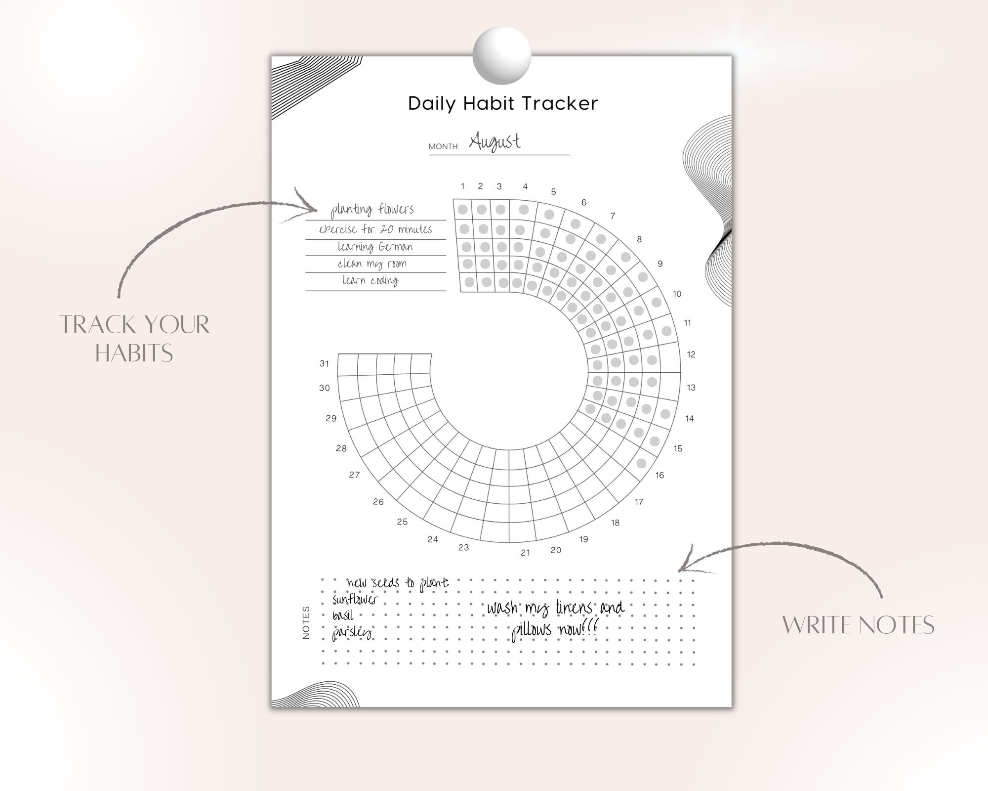 Habit Tracker Printable, Habit Tracker Digital Download, Healthy Habits ...
