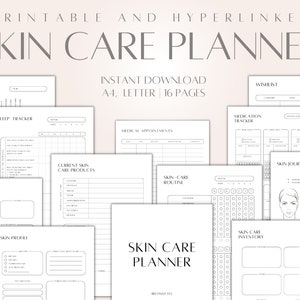 Skincare Planner, Skincare Routine Planner, Printable Skin Care Planner ...