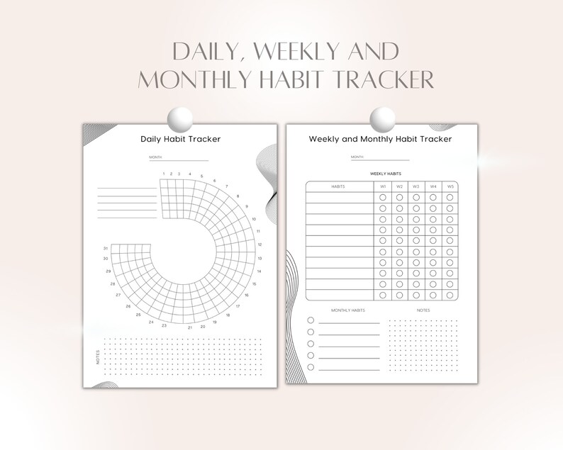 Habit Tracker Printable, Habit Tracker Digital Download, Healthy Habits ...